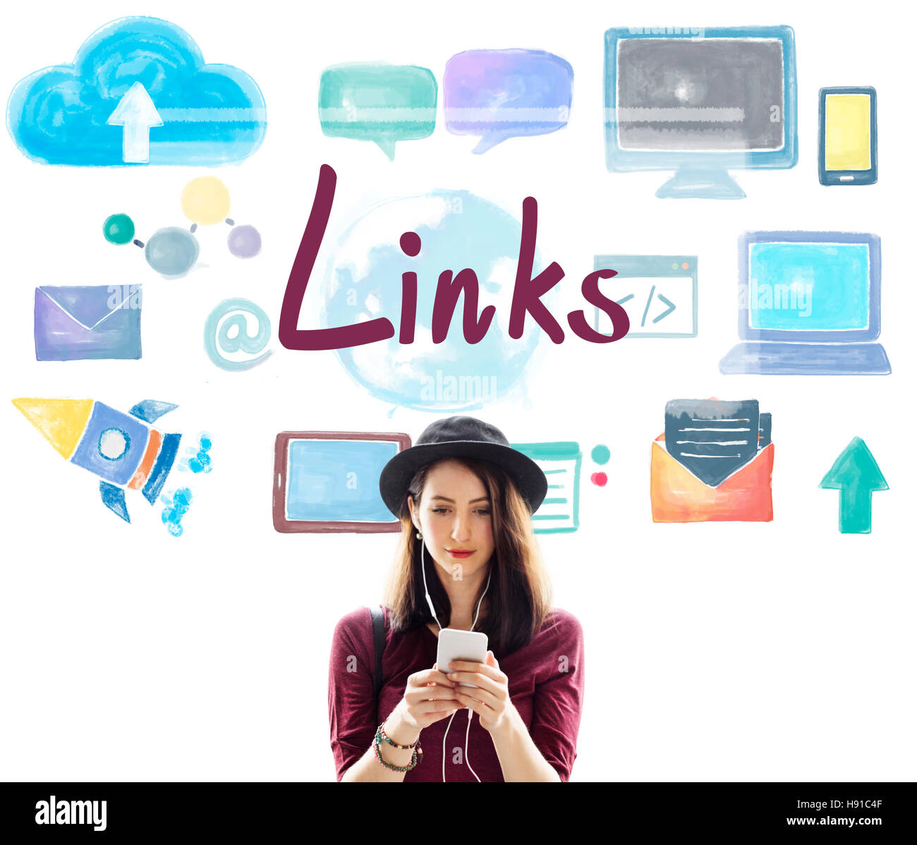 Links Backlinks Hyperlink Linkage Internet Online Concept Stock Photo ...