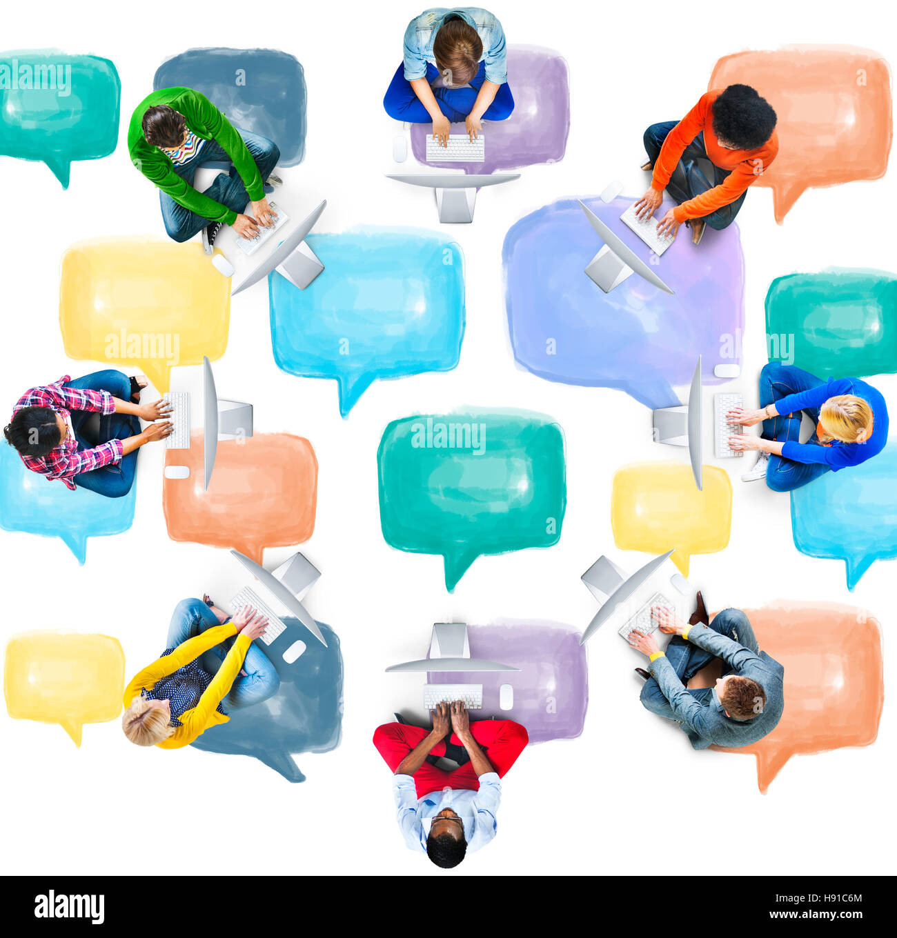Communication Talking Icon Speech Bubble Concept Stock Photo - Alamy