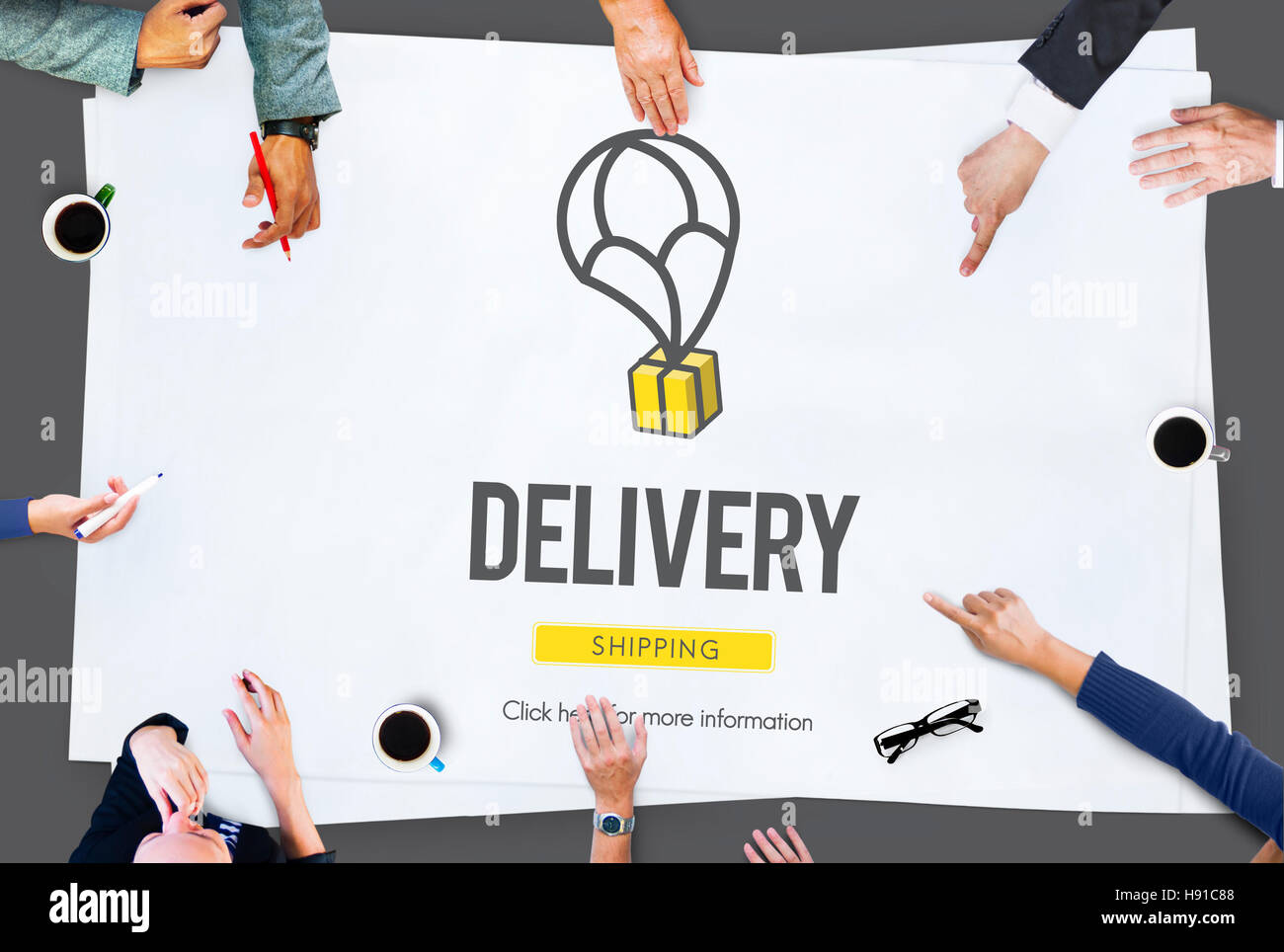 Delivery Courier Commodity Freight Goods Order Concept Stock Photo - Alamy