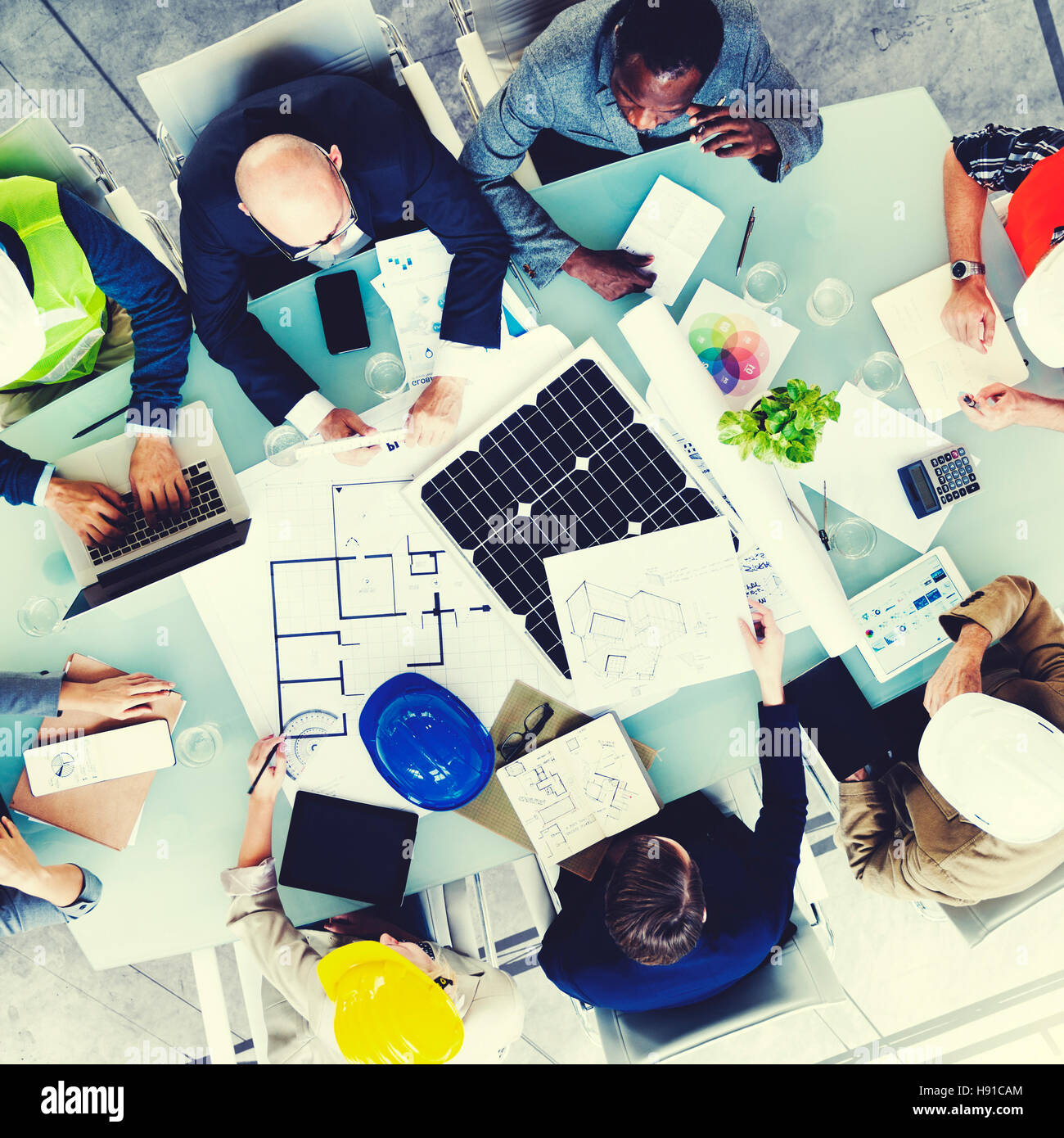 Architect Engineer Meeting People Brainstorming Concept Stock Photo - Alamy