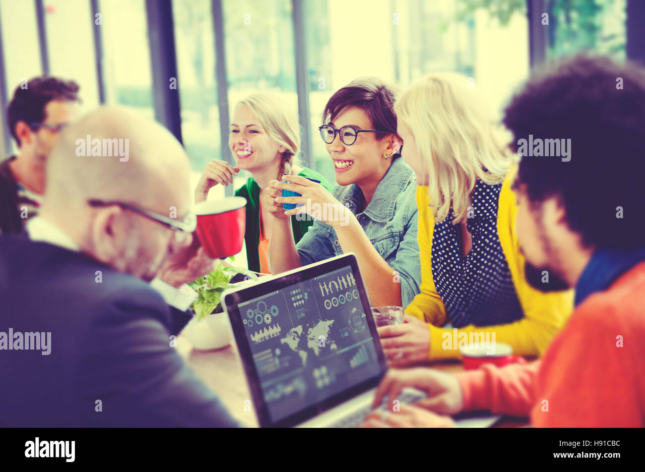 Business People Meeting Seminar Sharing Talking Thinking Concept Stock ...