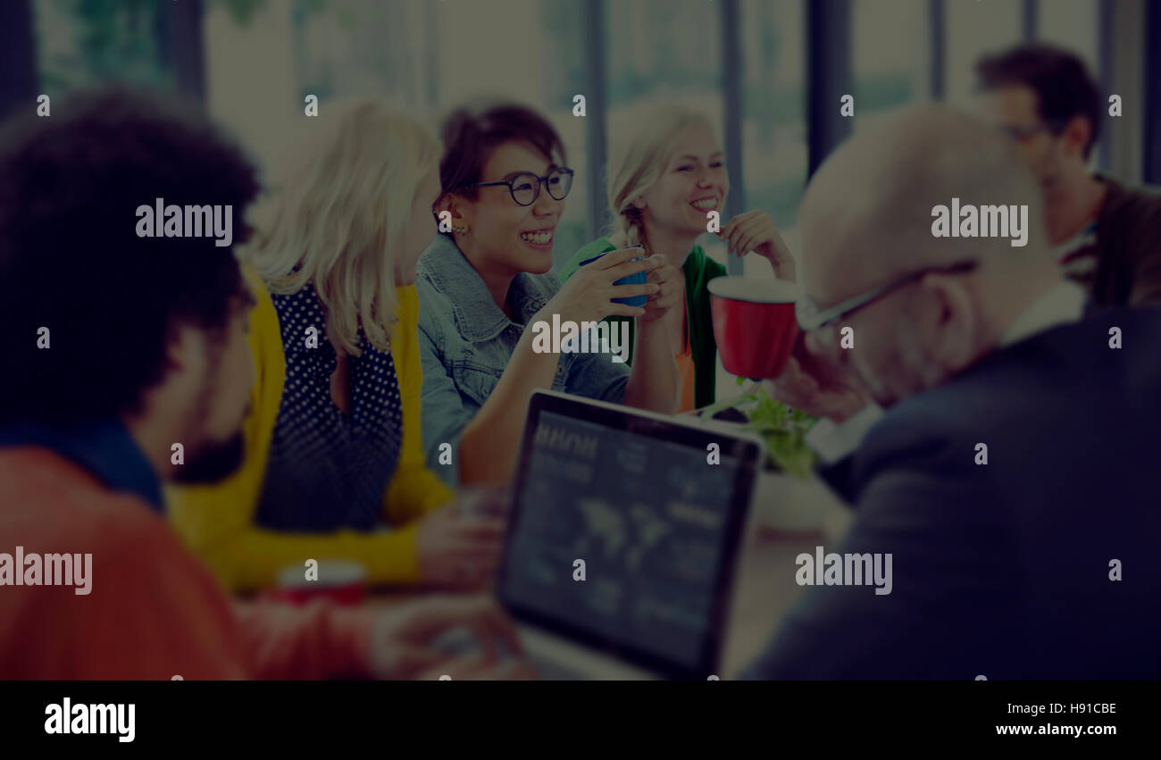 Business People Meeting Seminar Sharing Talking Thinking Concept Stock ...