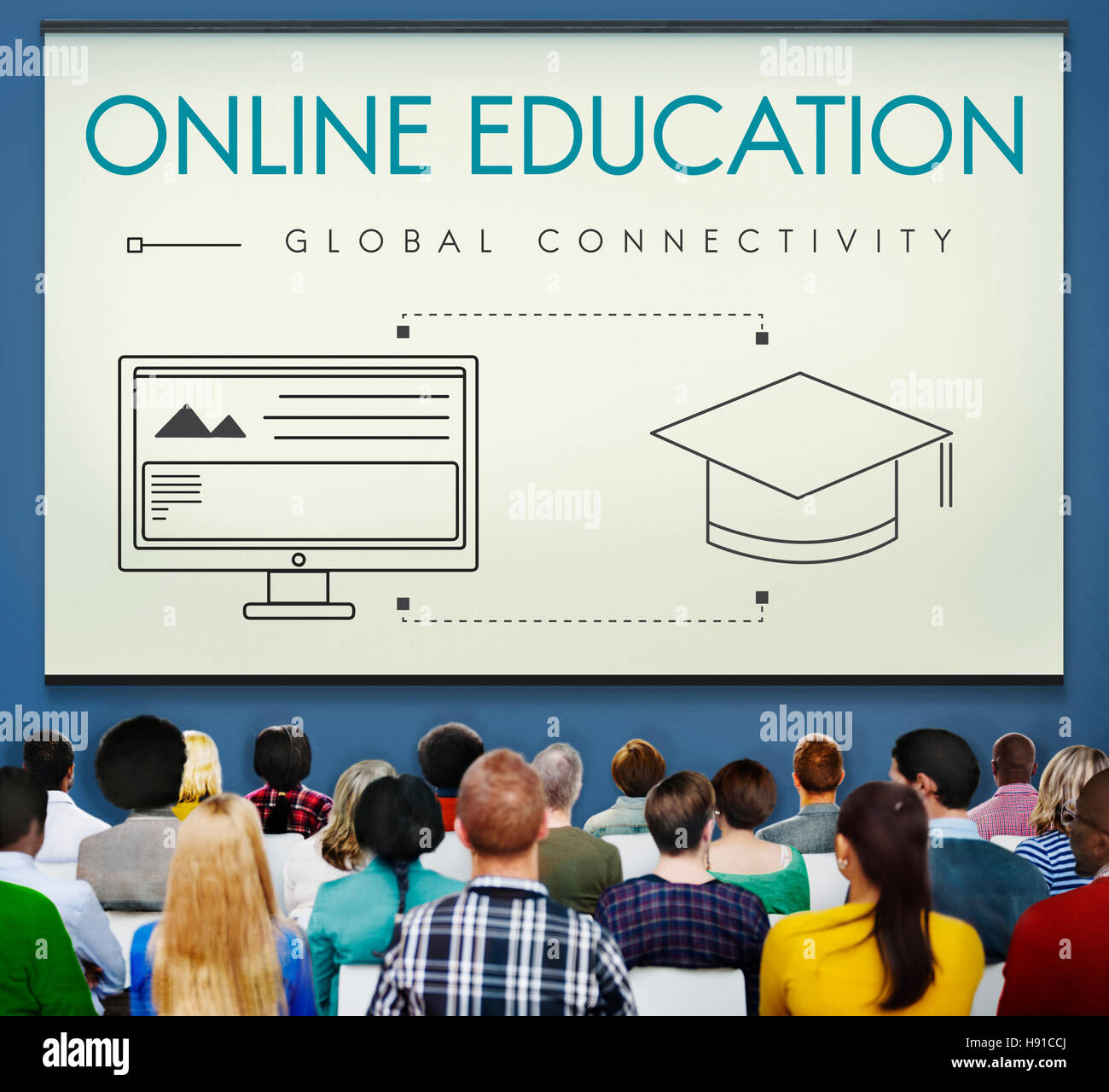 Online Education Global Connectivity Graphic Concept Stock Photo - Alamy