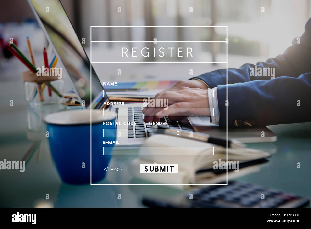 Register Application Apply File List Membership Concept Stock Photo - Alamy