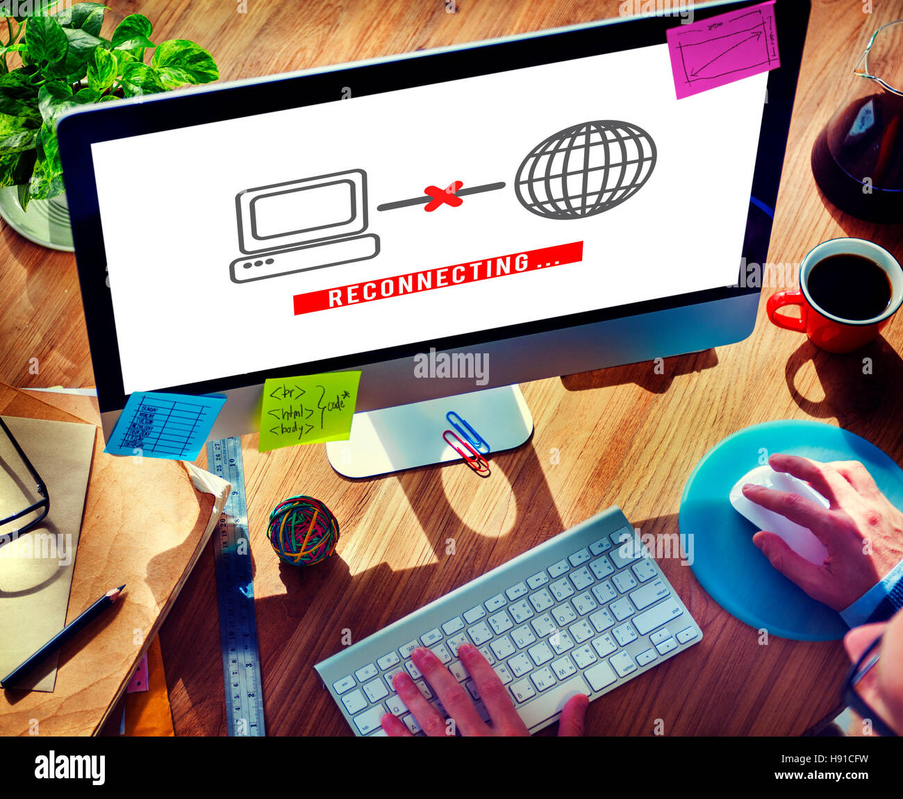 Reconnecting Access Disconnected Internet Concept Stock Photo - Alamy