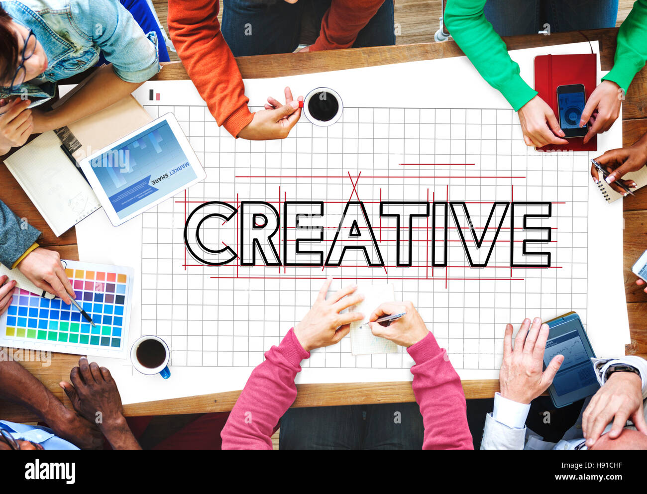 Creative Ideas Design Draft Graphic Concept Stock Photo - Alamy