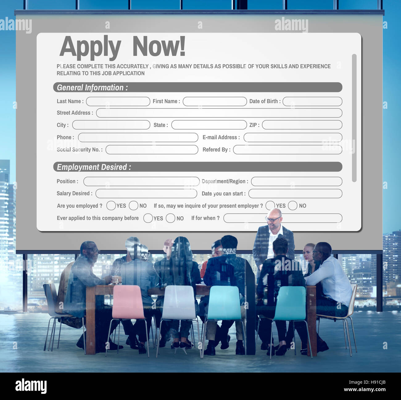 Online Web Job Application Form Concept Stock Photo - Alamy