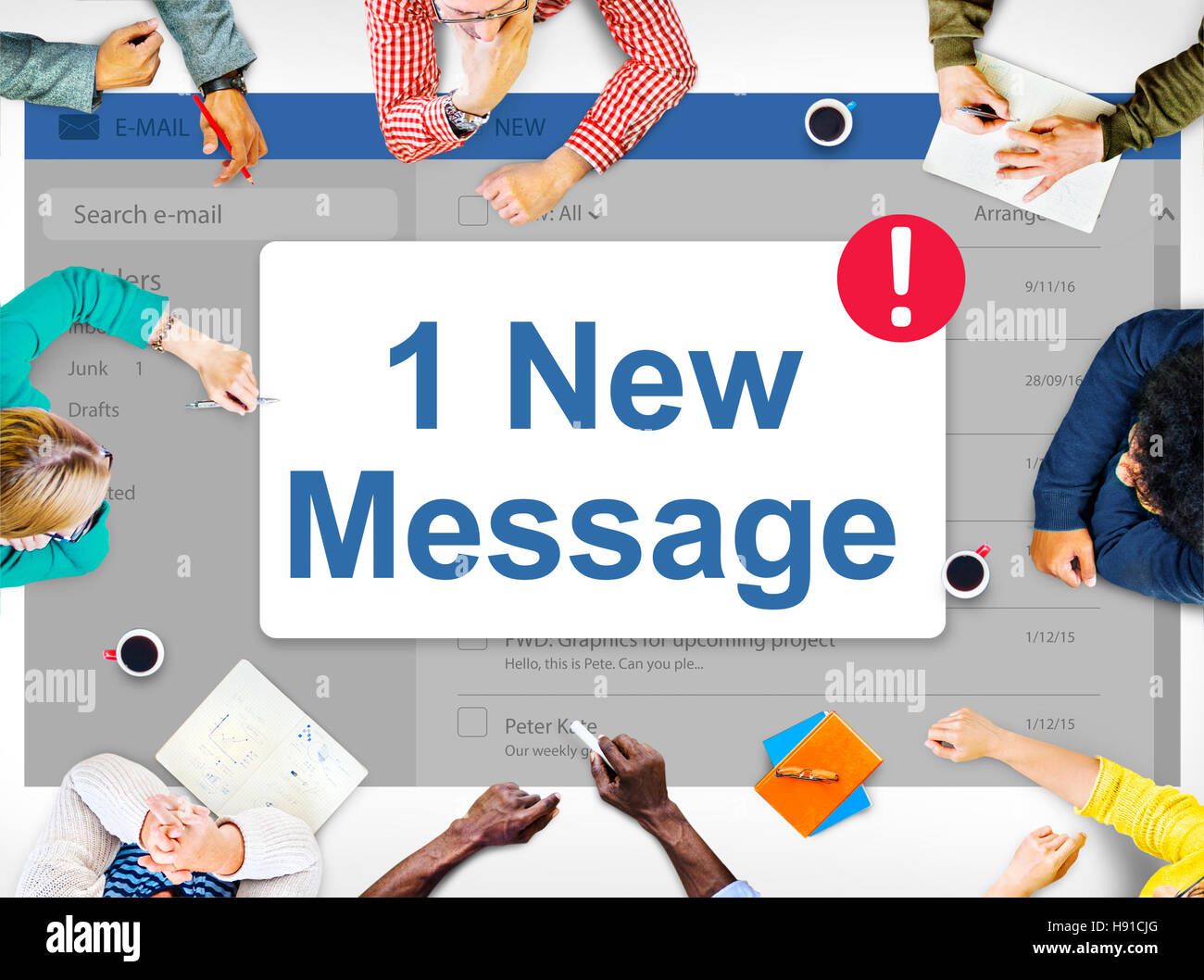 Message Inbox Notification Icon Concept Stock Photo - Alamy