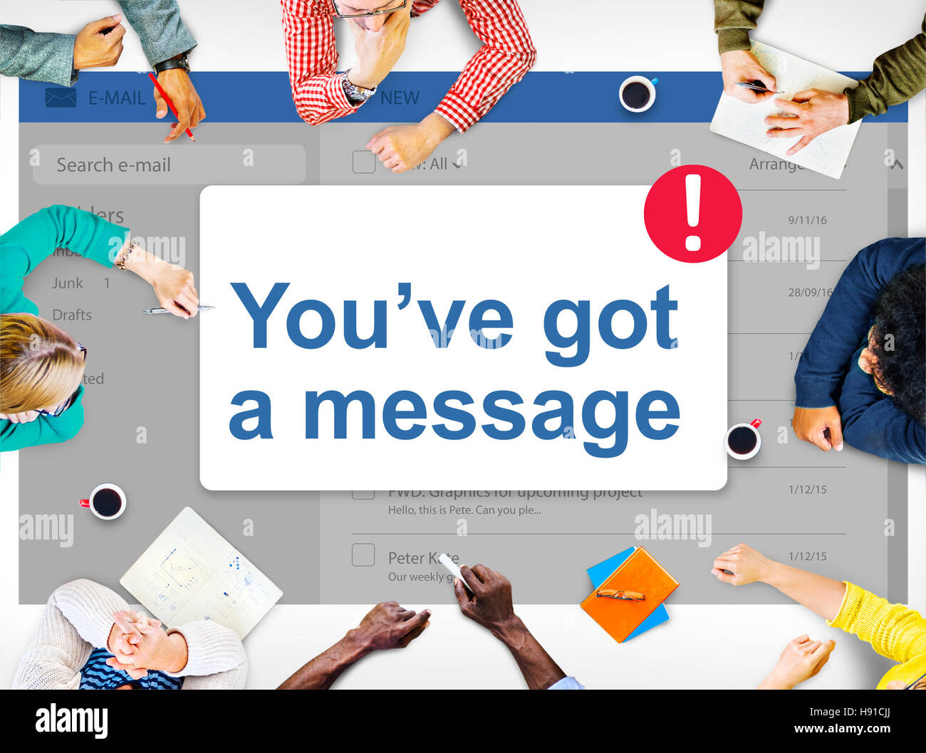 Message Inbox Notification Icon Concept Stock Photo - Alamy