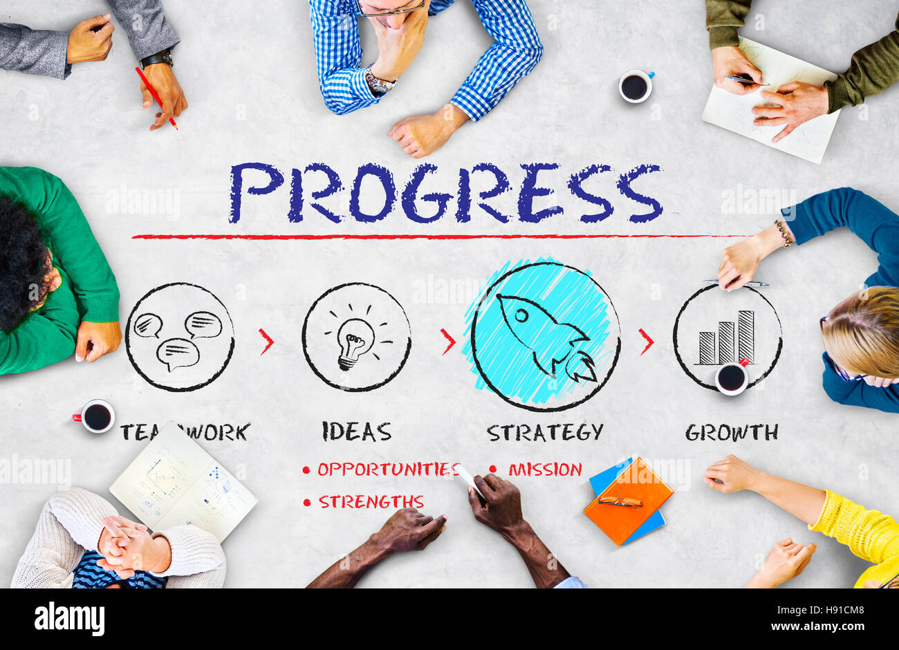 Progress Business Plan Growth Strategy Concept Stock Photo - Alamy