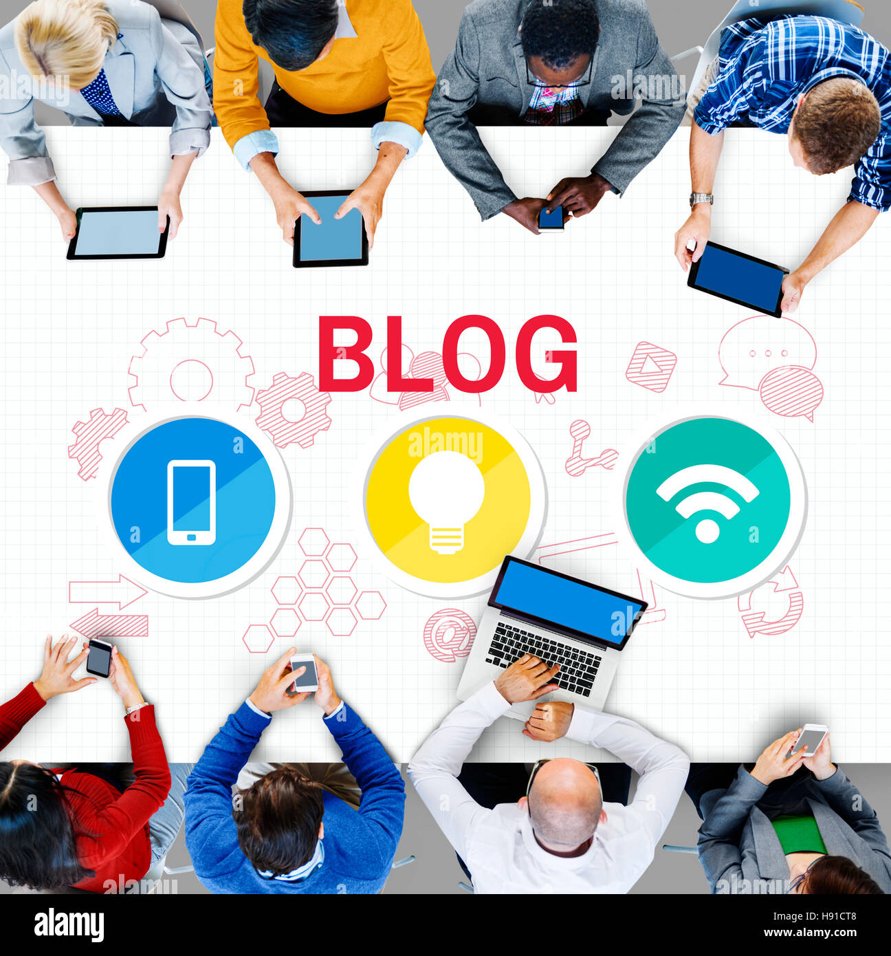Technology Communication Icons Symbols Concept Stock Photo - Alamy
