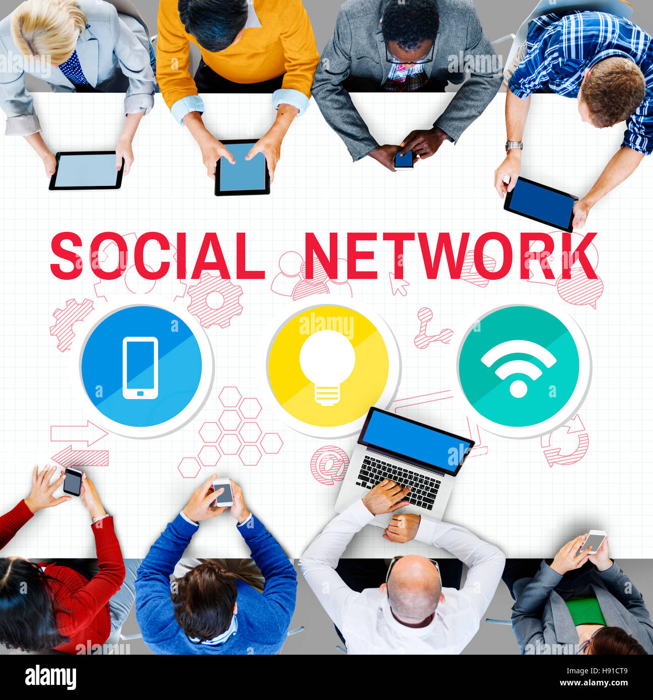 Technology Communication Icons Symbols Concept Stock Photo - Alamy