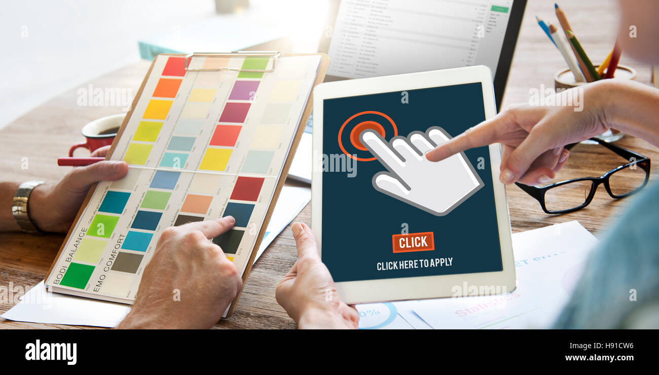 Touch Pad Interaction Screen Push Concept Stock Photo - Alamy