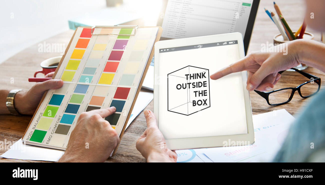 Thinking Out Of The Box Concept Stock Photo - Alamy