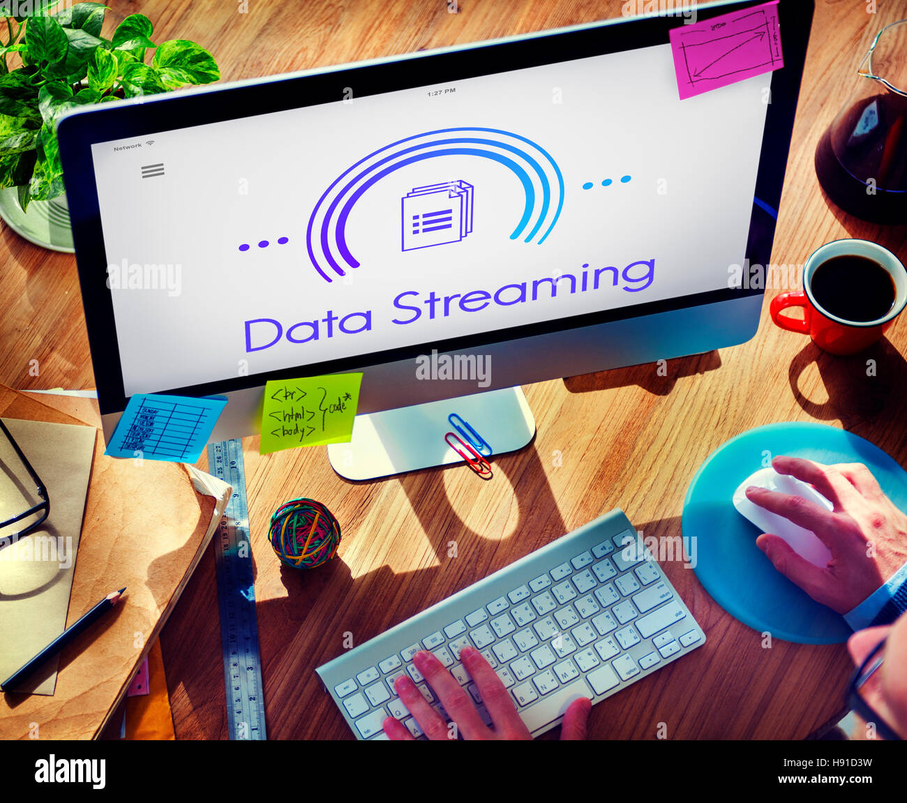 Data Streaming Connection Computer Technology Concept Stock Photo - Alamy