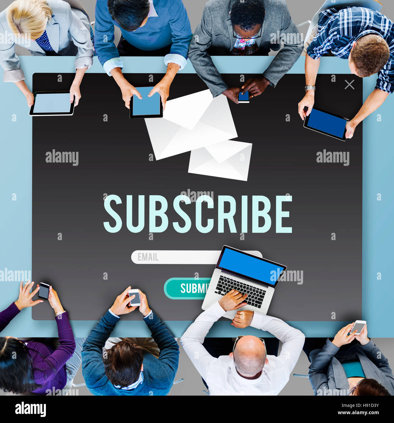 Subscribe Advertising Communication Member Concept Stock Photo - Alamy