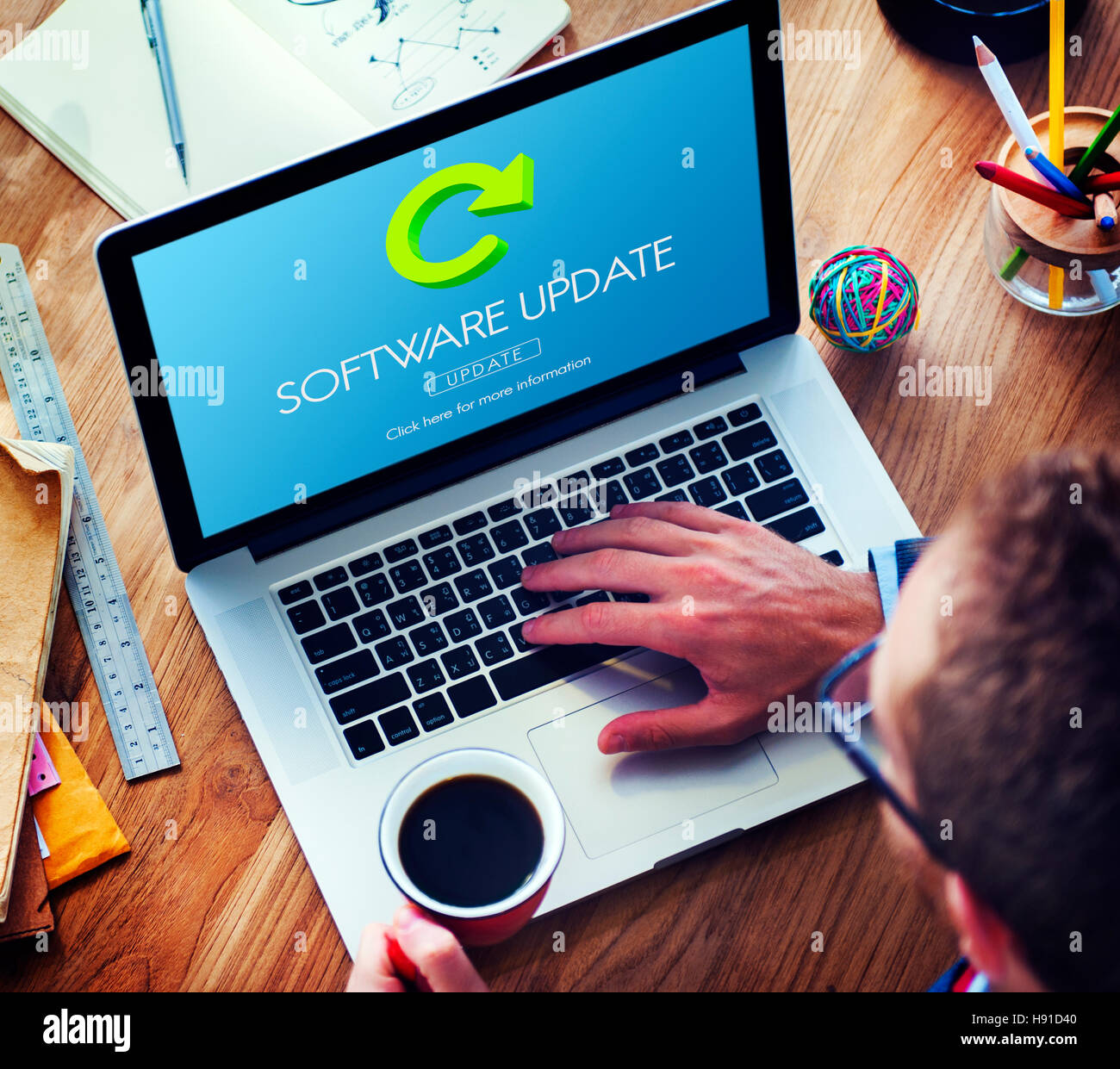 Software Update Program Digital Improvement Concept Stock Photo - Alamy