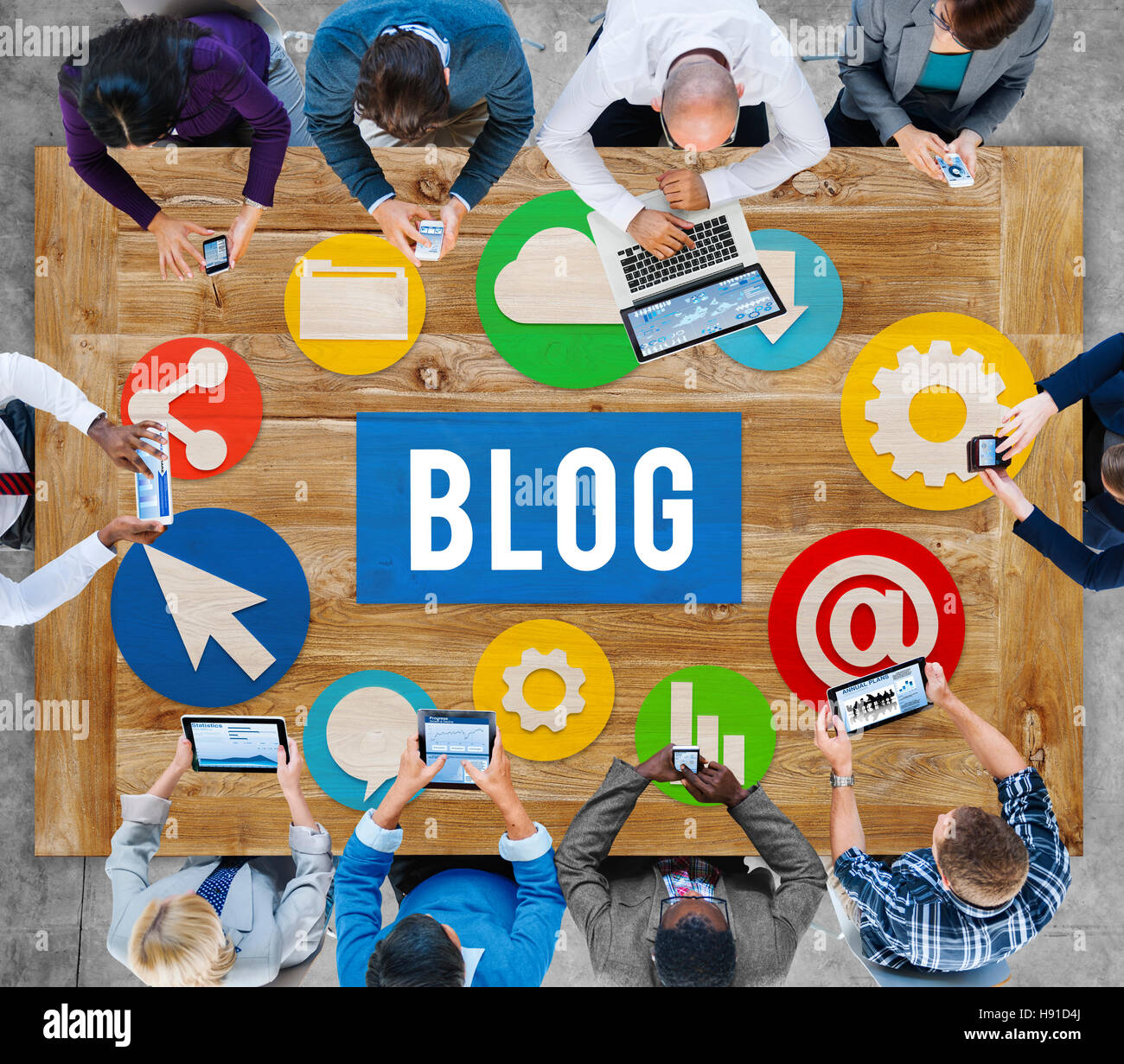 Blog Blogging Media Messaging Social Network Media Concept Stock Photo ...