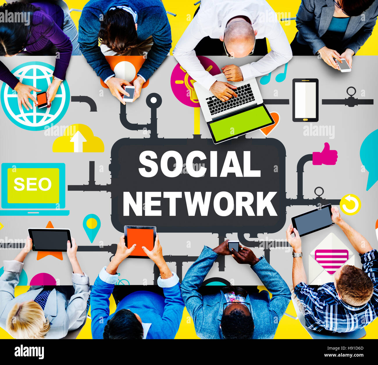 Social Network Internet Online Society Connecting Social Media Concept ...