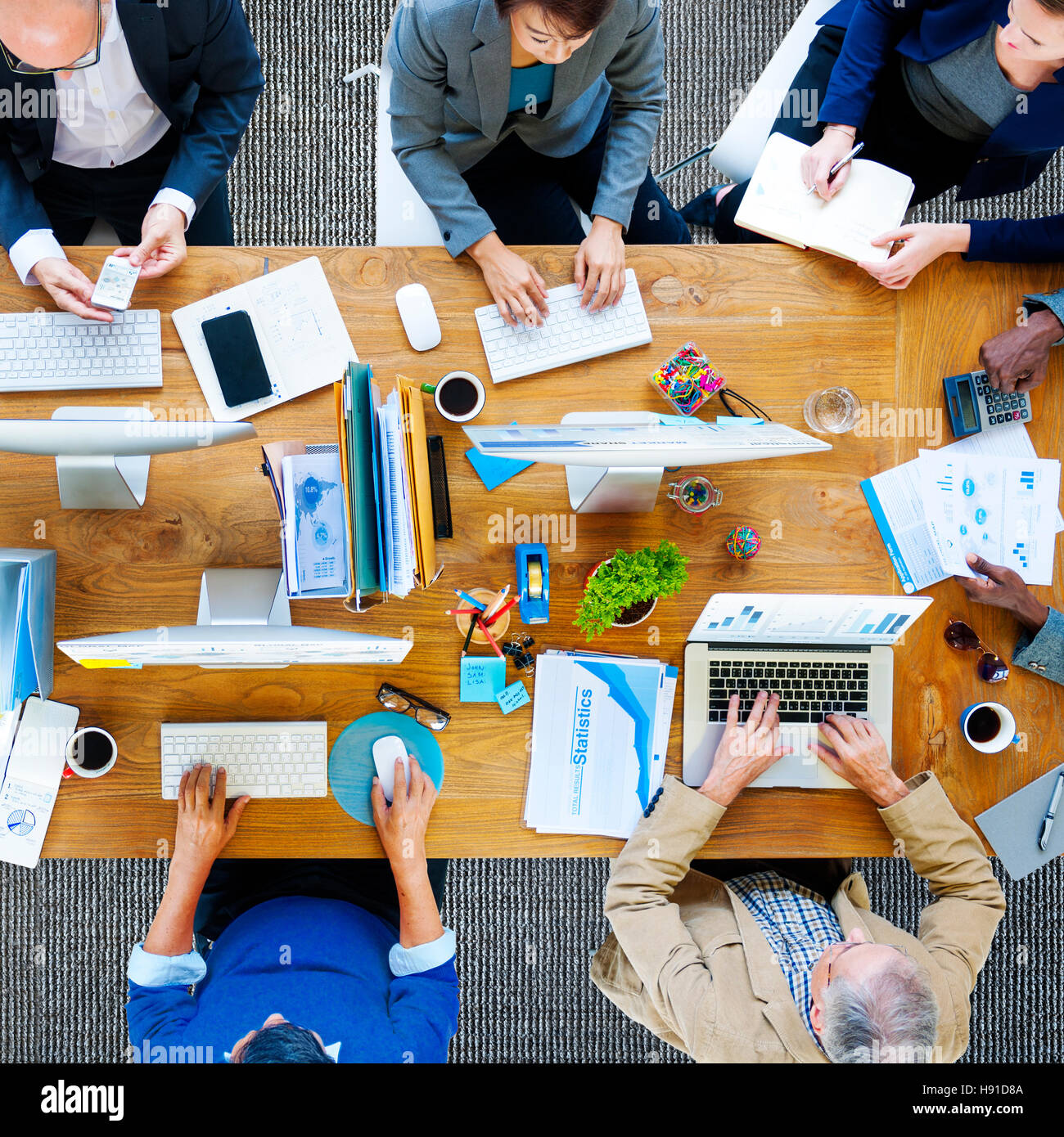 Business People Technology Working Office Concept Stock Photo - Alamy