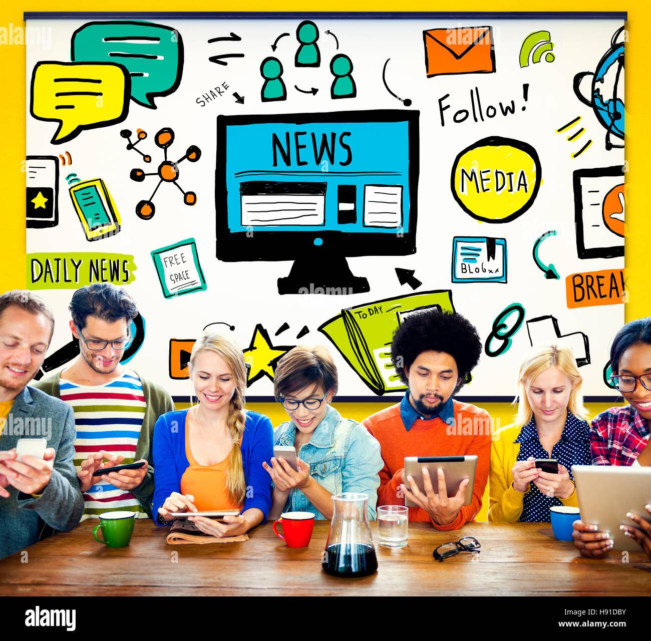 News Article Advertisement Publication Media Journalism Concept Stock ...