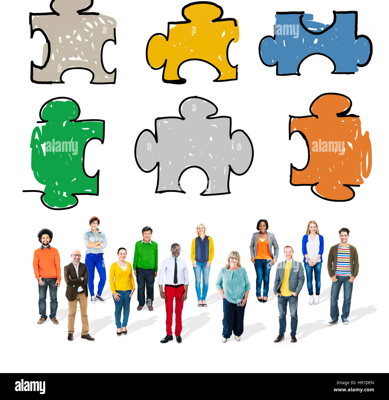 Jigsaw Puzzle Connection Corporate Team Teamwork Concept Stock Photo ...