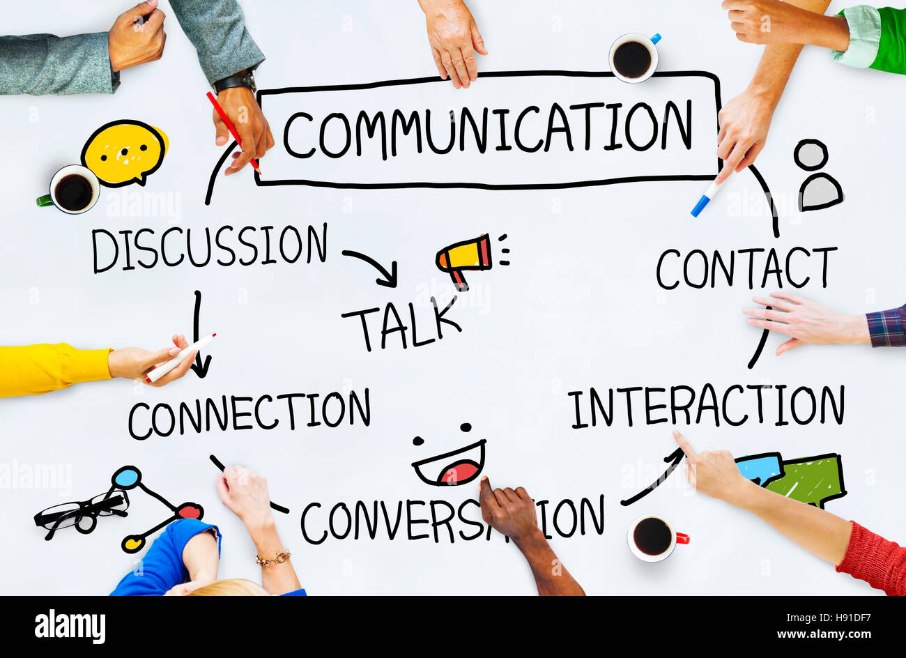 Communication Discussion Contact Conversation Concept Stock Photo - Alamy