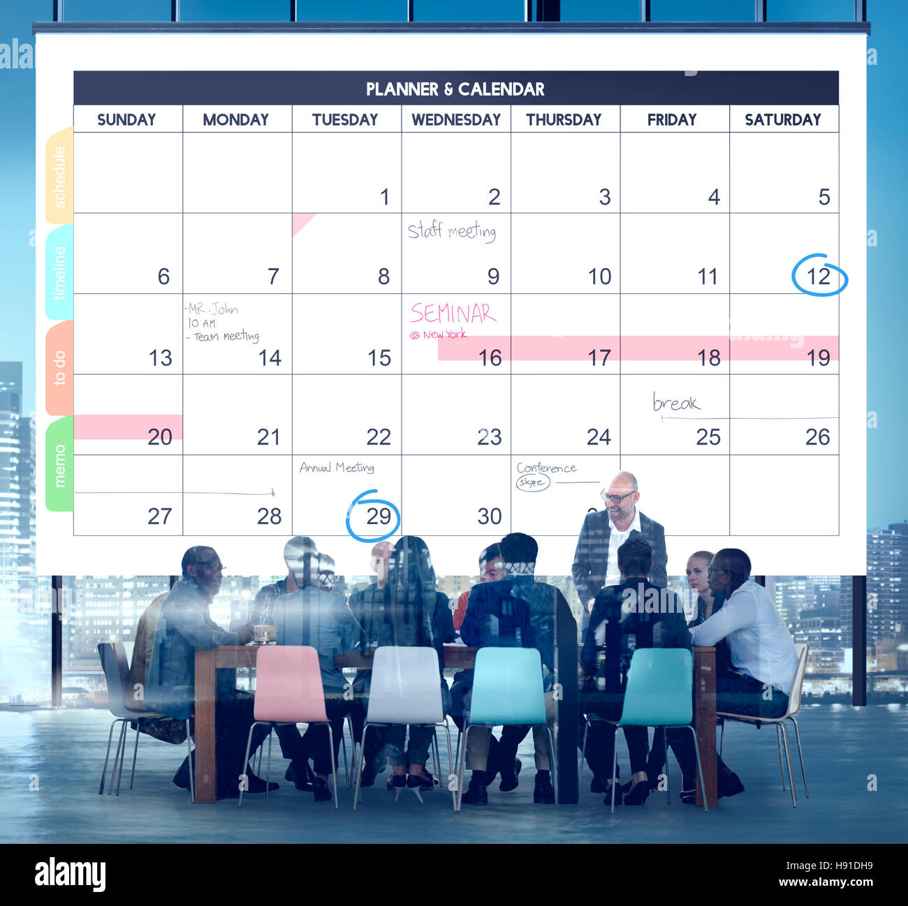 Calender Planner Organization Management Remind Concept Stock Photo - Alamy