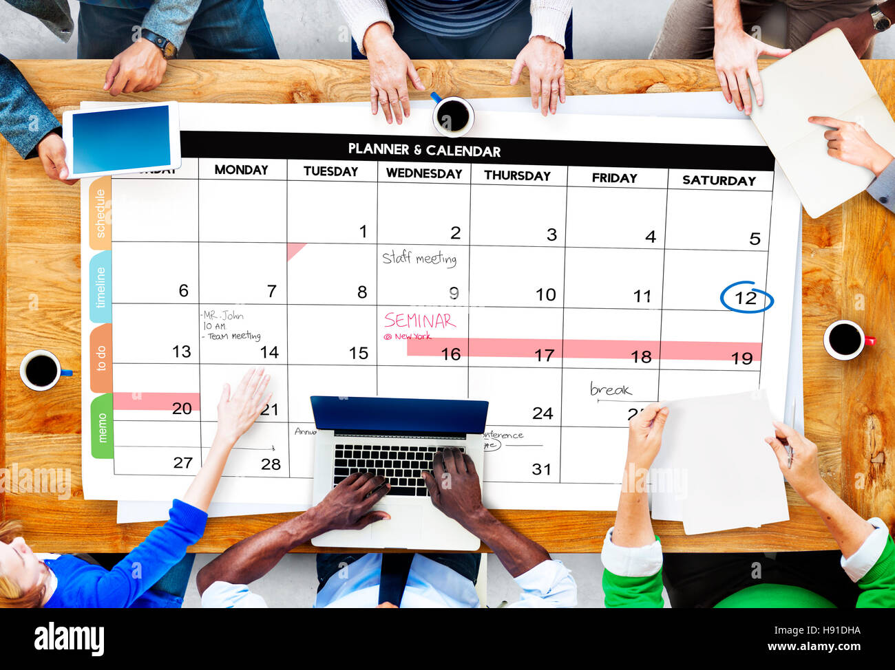 Calender Planner Organization Management Remind Concept Stock Photo - Alamy