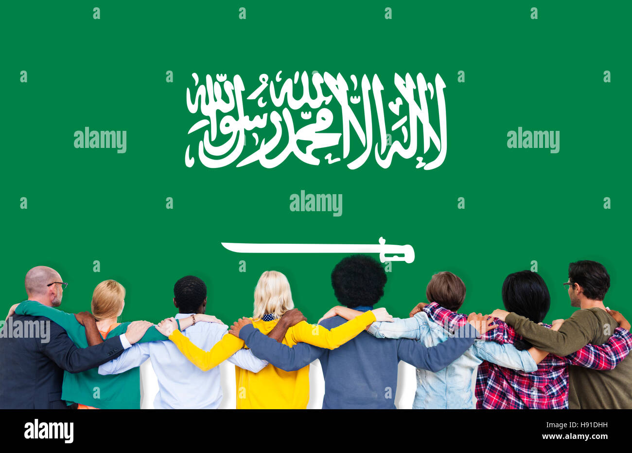 Saudi Arabia National Flag Teamwork Diversity Concept Stock Photo - Alamy