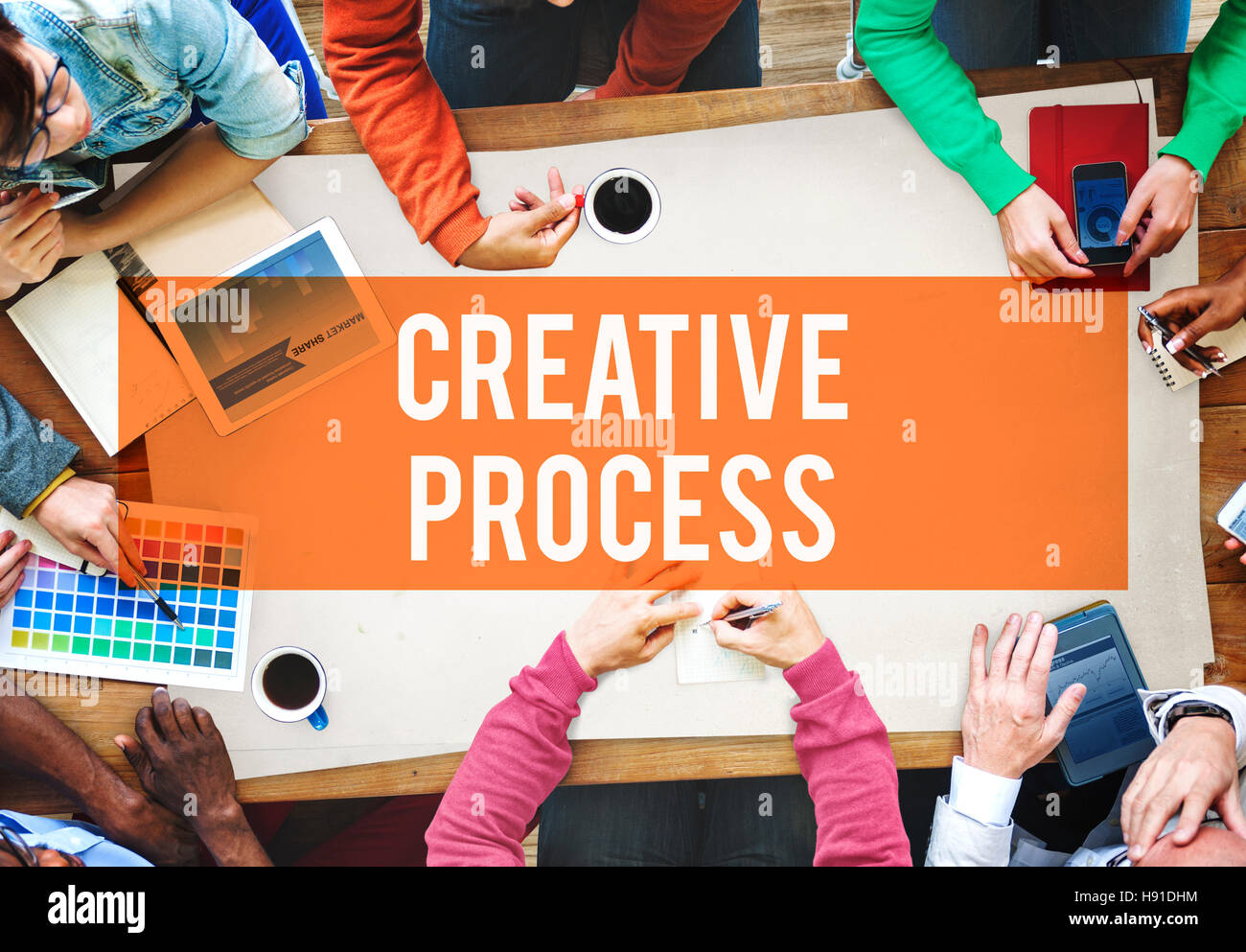 Creative Process Design Brainstorm Thinking Vision Ideas Concept Stock ...