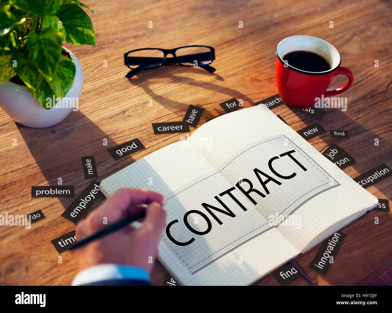 Contract Employment Deal Settlement Solution Concept Stock Photo - Alamy