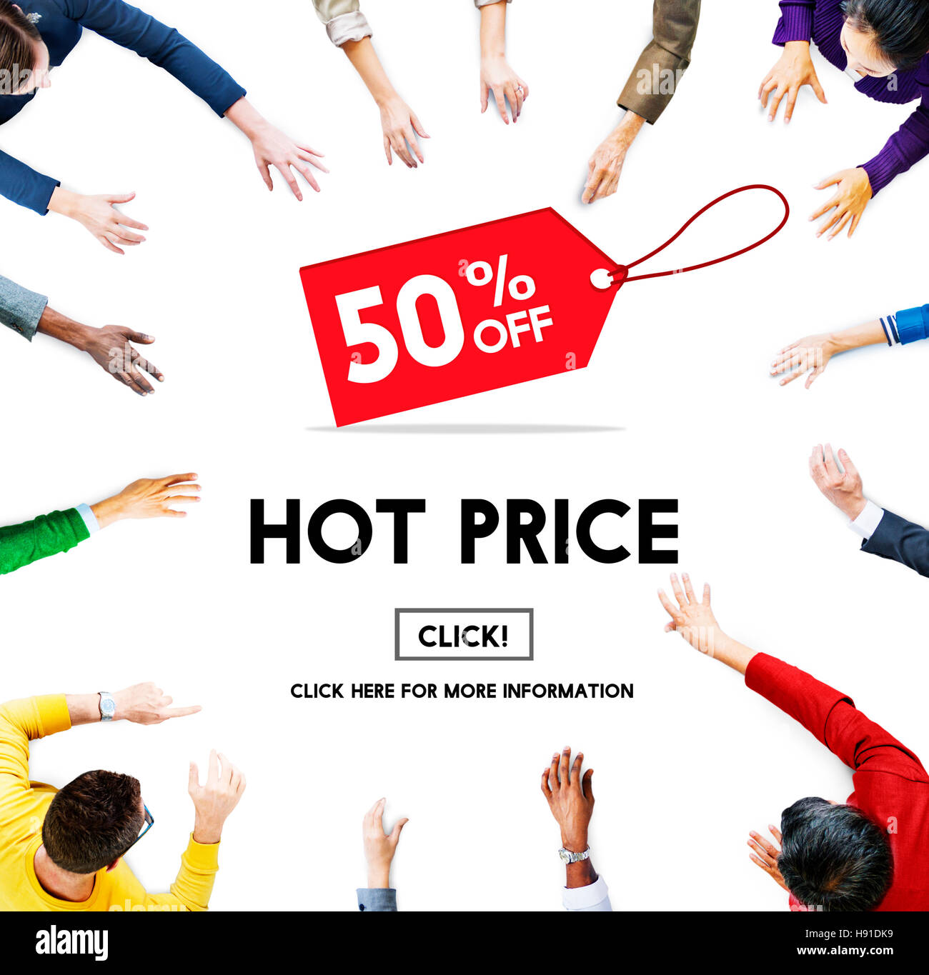 Hot Price Big Sale Deduction Advertisement Retail Concept Stock Photo ...