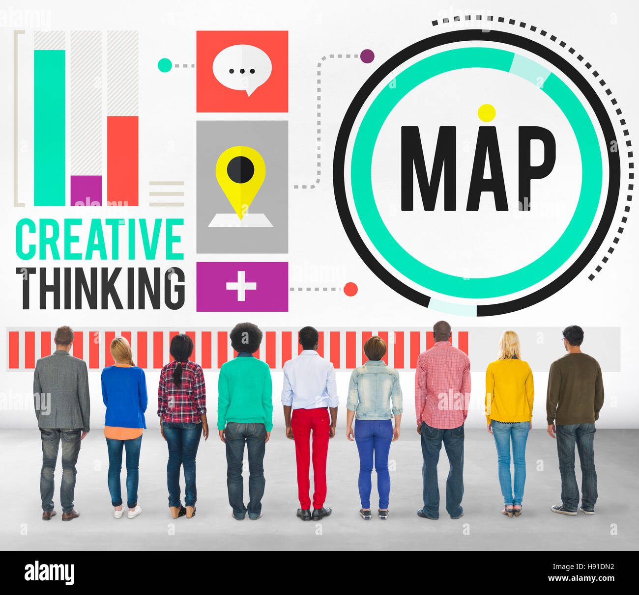 Map Direction Destination Location Route Concept Stock Photo - Alamy