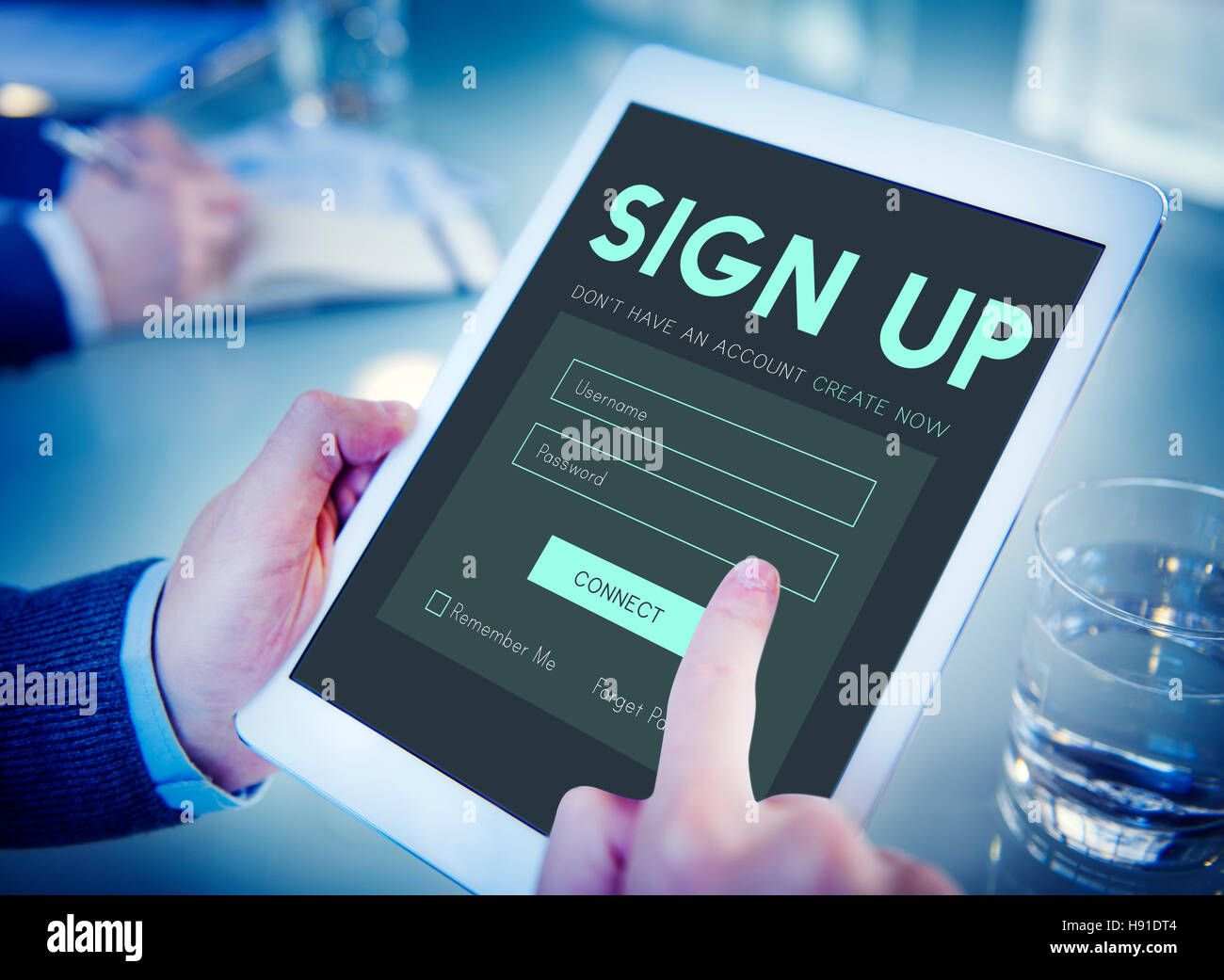 Sign Up Form Button Graphic Concept Stock Photo - Alamy