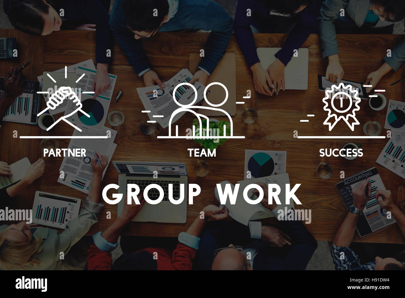 Group Team Work Organization Concept Stock Photo - Alamy
