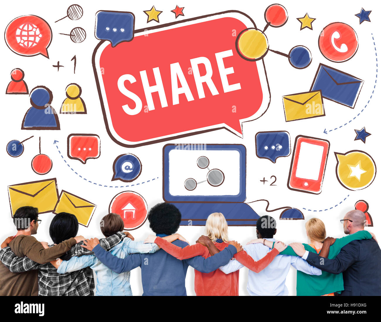 Share Sharing Portion Media Connection Feedback Concept Stock Photo - Alamy