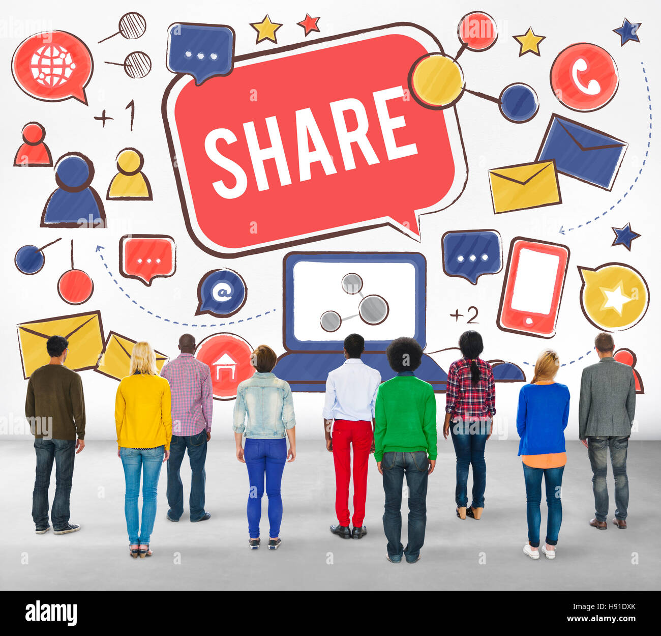 Share Sharing Portion Media Connection Feedback Concept Stock Photo - Alamy