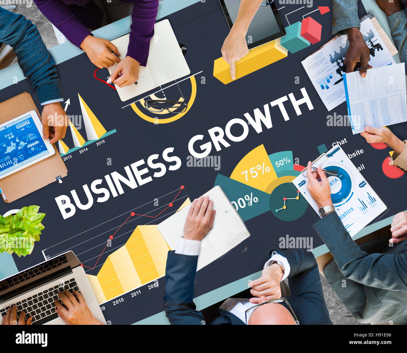 Business Growth Percentage Business Chart Concept Stock Photo - Alamy