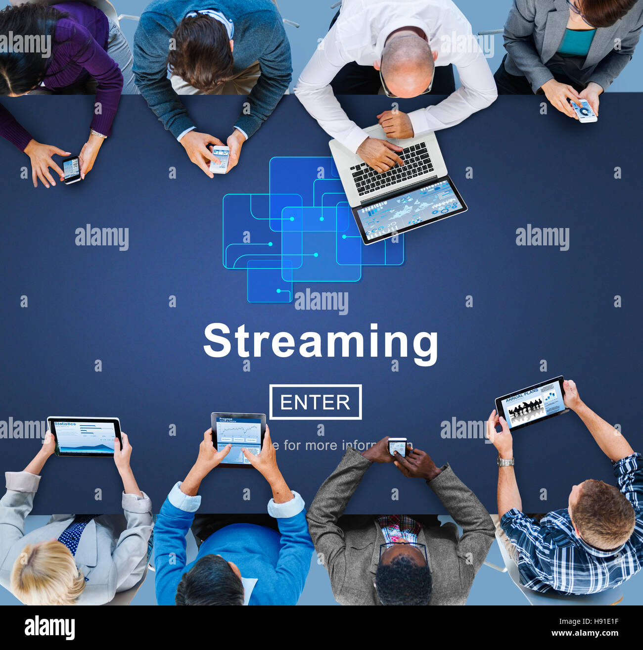 Streaming Internet Computer Media Transfer Data Concept Stock Photo - Alamy