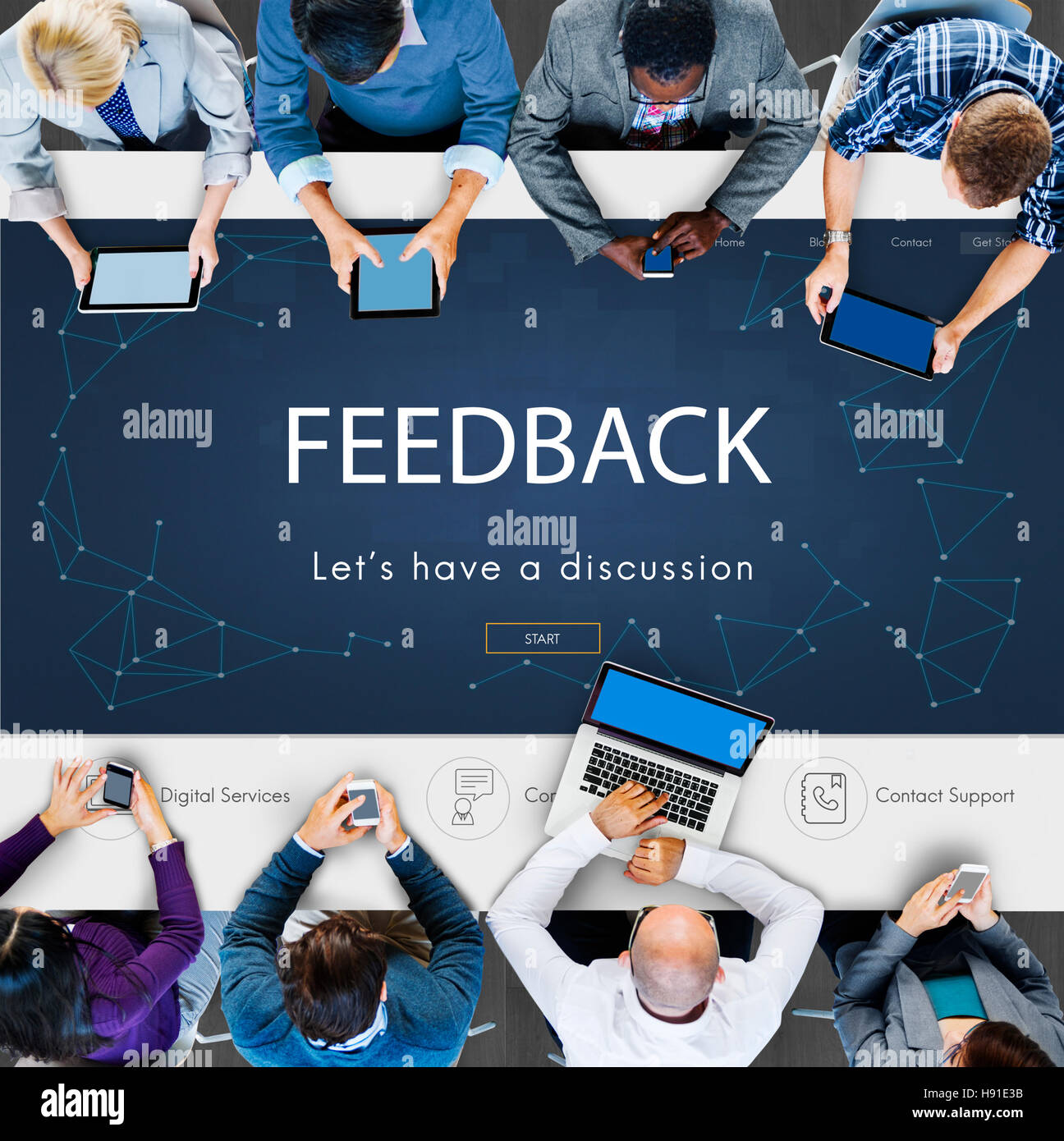 Contact Register Feedback Support Help Concept Stock Photo - Alamy