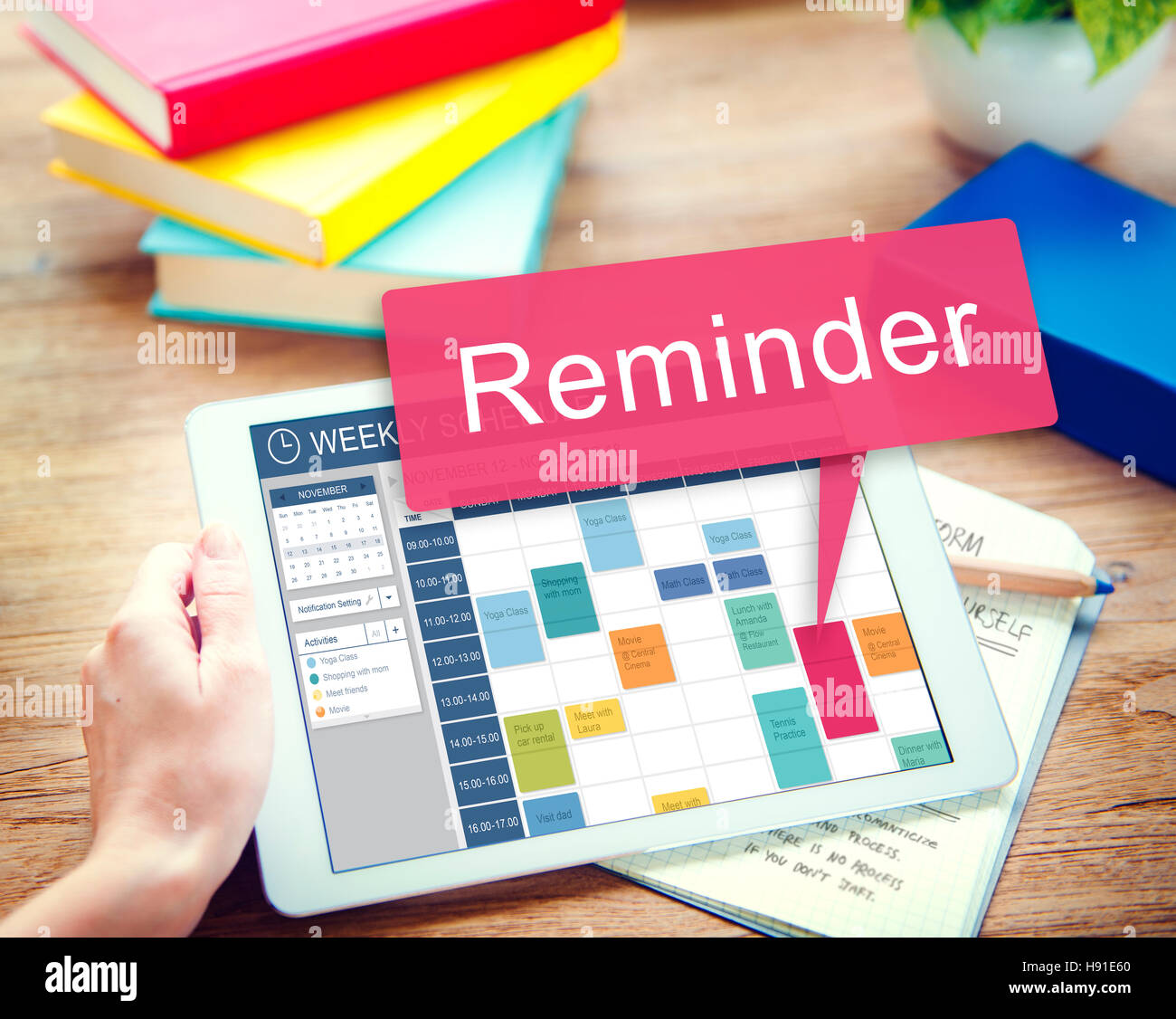 Weekly Schedule Reminder Activities Planner Concept Stock Photo - Alamy