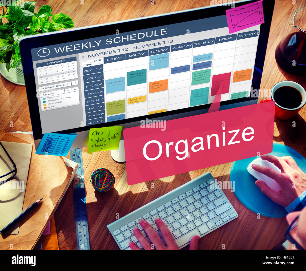 Weekly Schedule Reminder Activities Planner Concept Stock Photo - Alamy