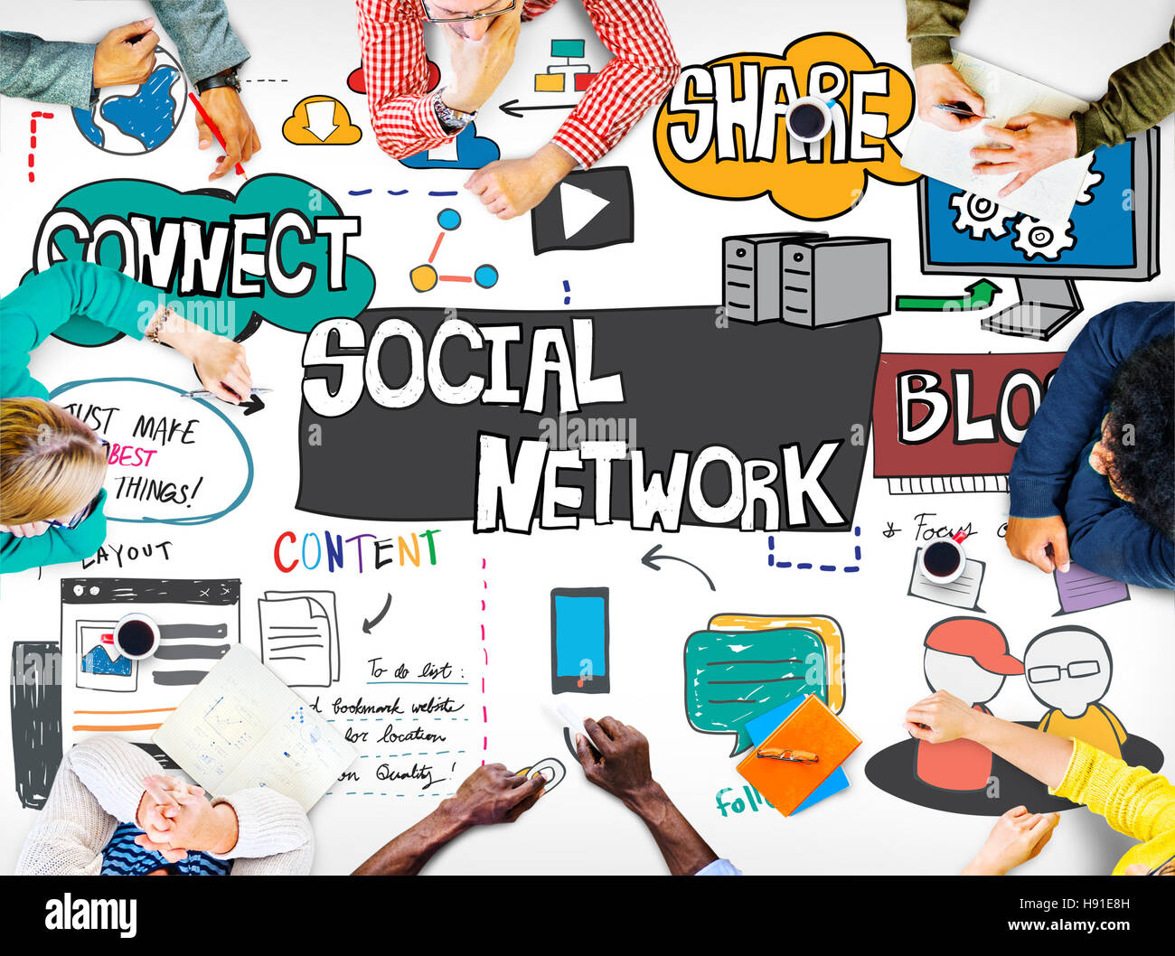 Social Network Communication Media Technology Concept Stock Photo - Alamy