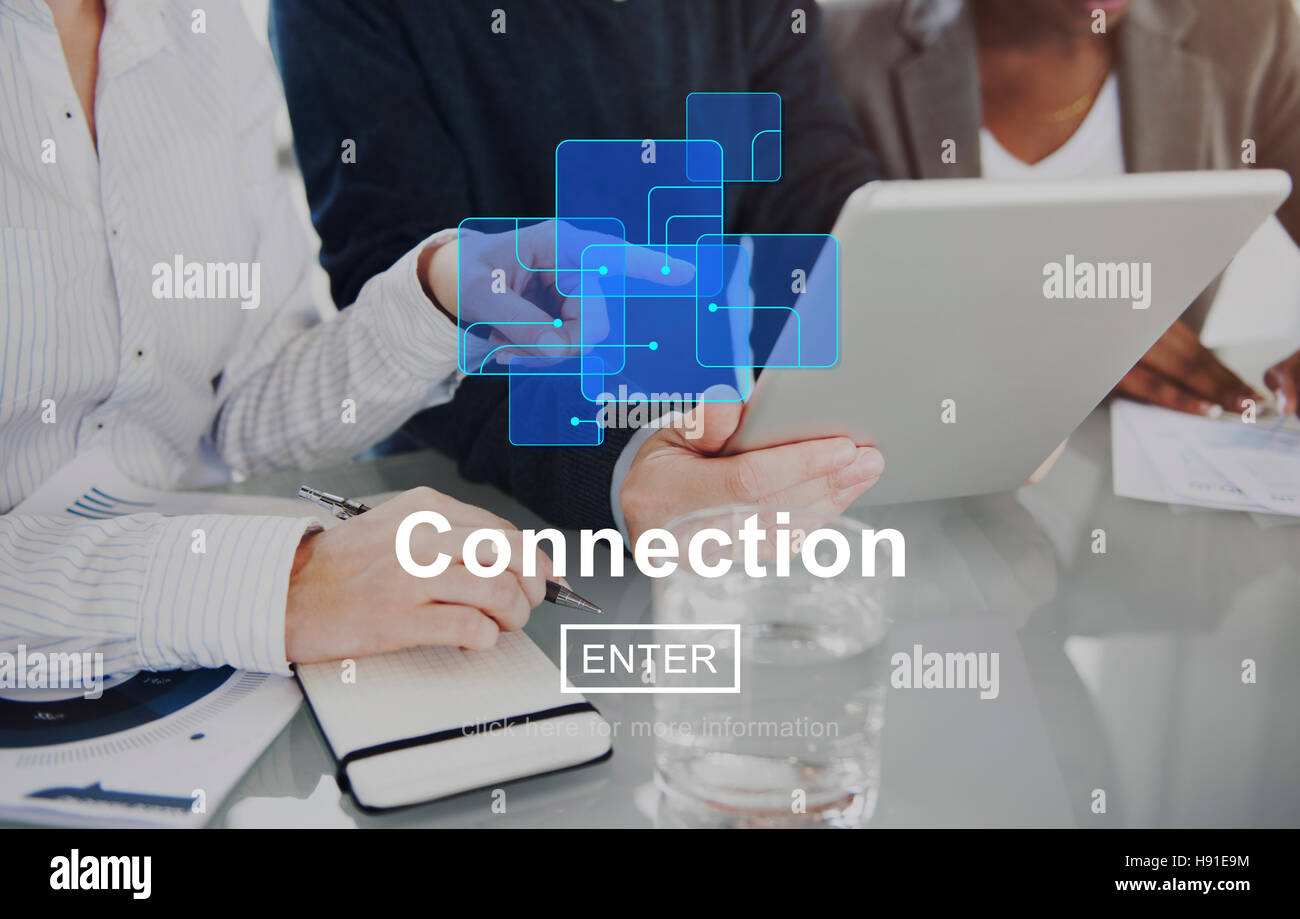 Connection Network Link Interconnection Digital Concept Stock Photo - Alamy