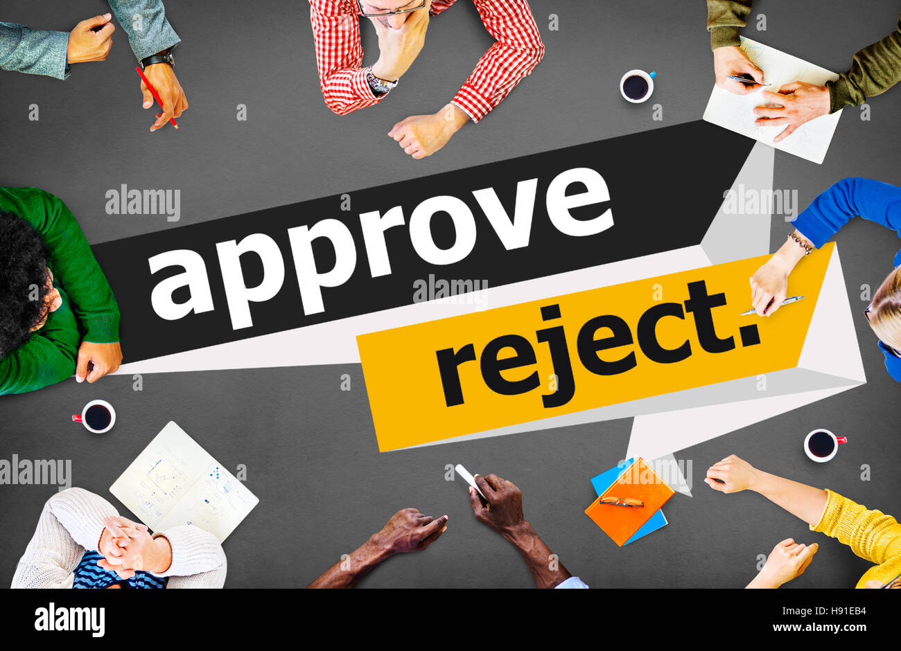 Approve Reject Cancelled Decision Selection Concept Stock Photo - Alamy