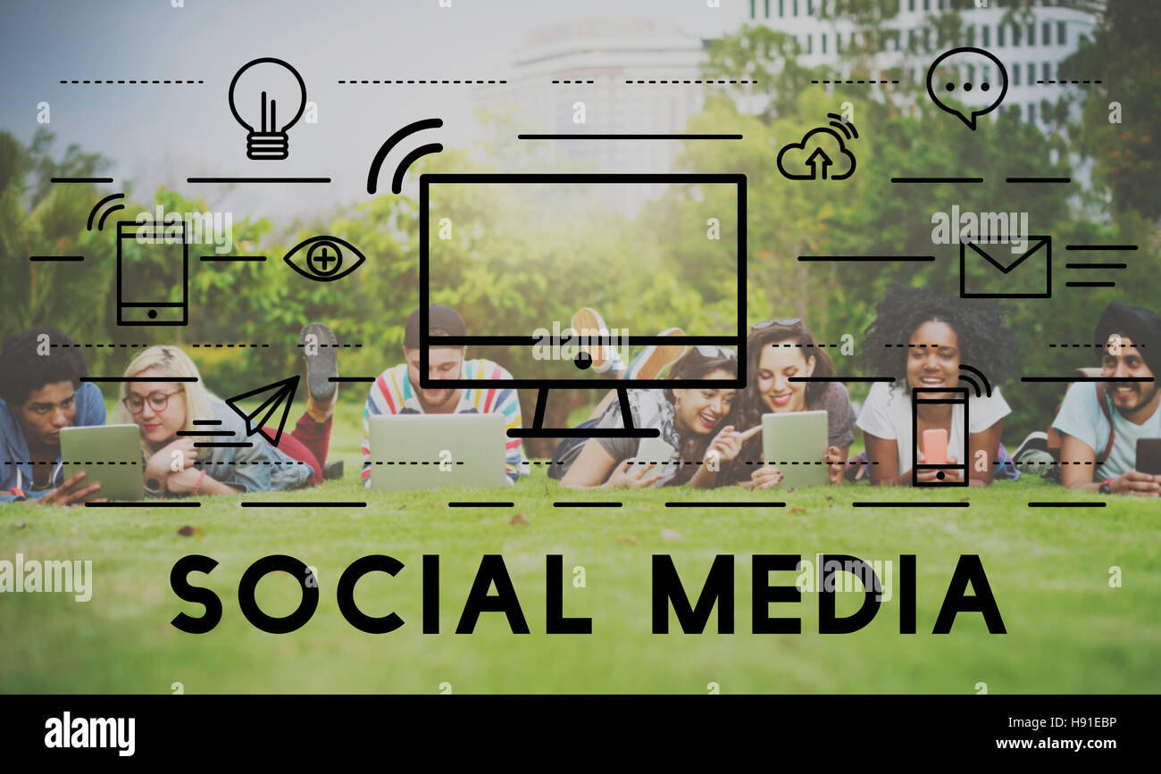 Social Media Devices Communication Connection Concept Stock Photo - Alamy