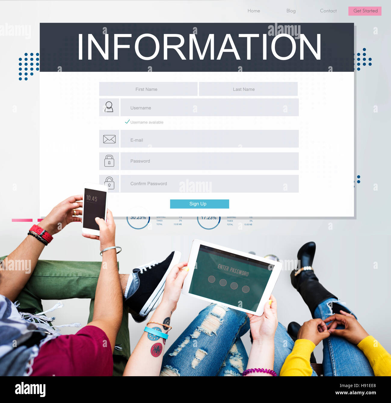 Information Membership Registration Follow Concept Stock Photo - Alamy