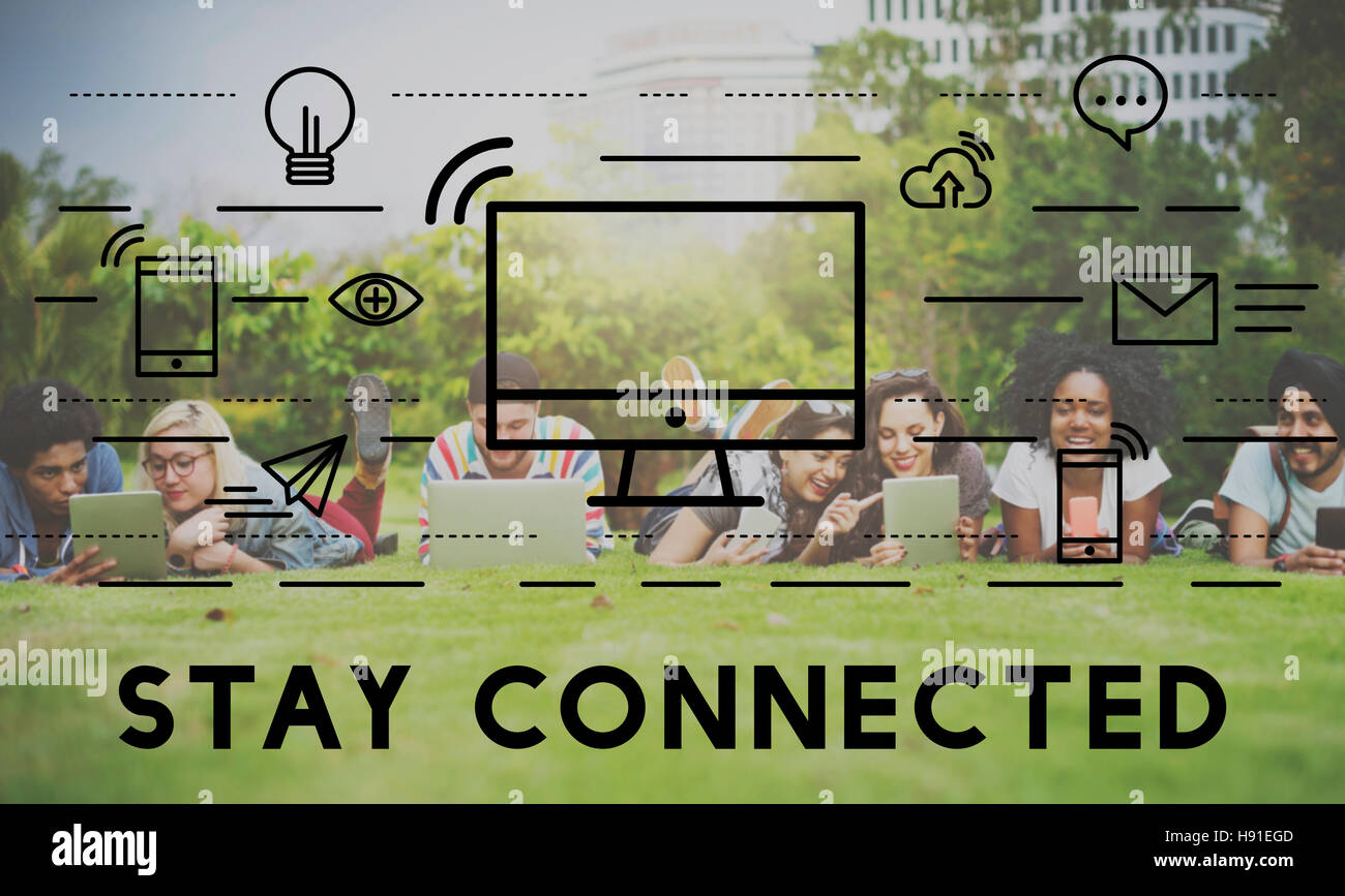 Stay Connected Communication Connection Media Concept Stock Photo - Alamy