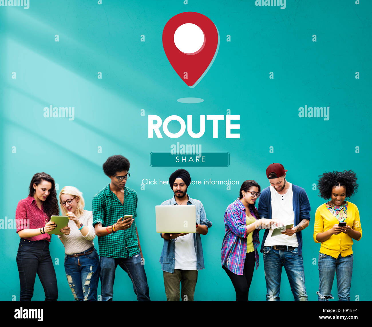 Route Map Navigation Track Places Concept Stock Photo - Alamy